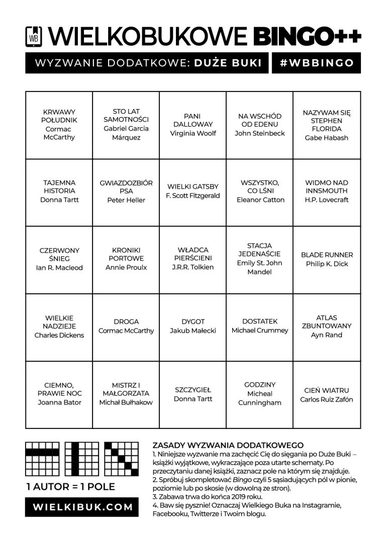Wielkobukowe BINGO nowa plansza! – Wielki Buk